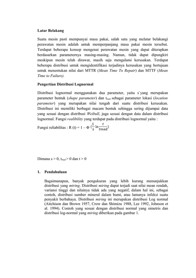 Pengertian distribusi lognormal | DOC