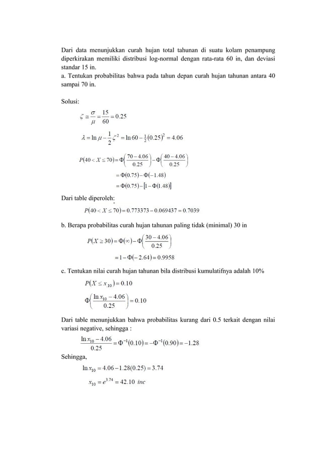 Pengertian distribusi lognormal | DOC