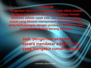 Pengertian ekonomi prsentasi kelompk 2 | PPT