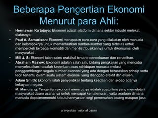 Pengertian ekonomi prsentasi kelompk 2 | PPT