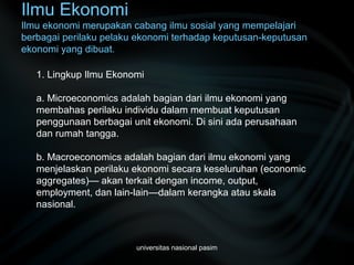 Pengertian ekonomi prsentasi kelompk 2 | PPT