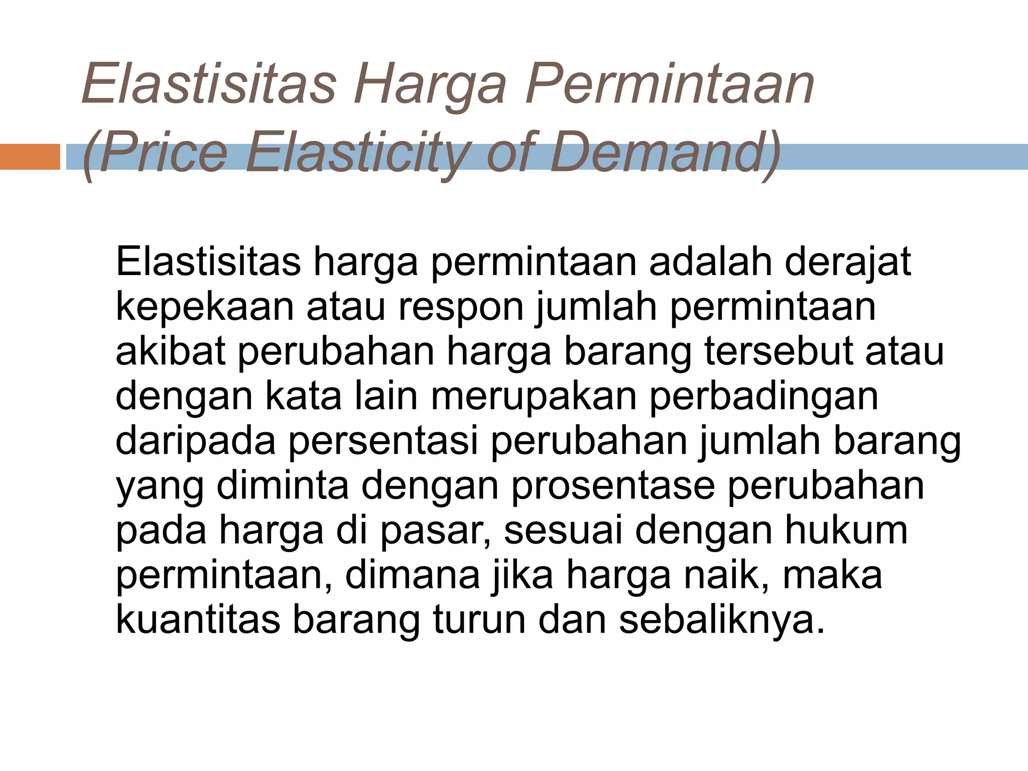 Elastisitas - Ekonomi | PPTX