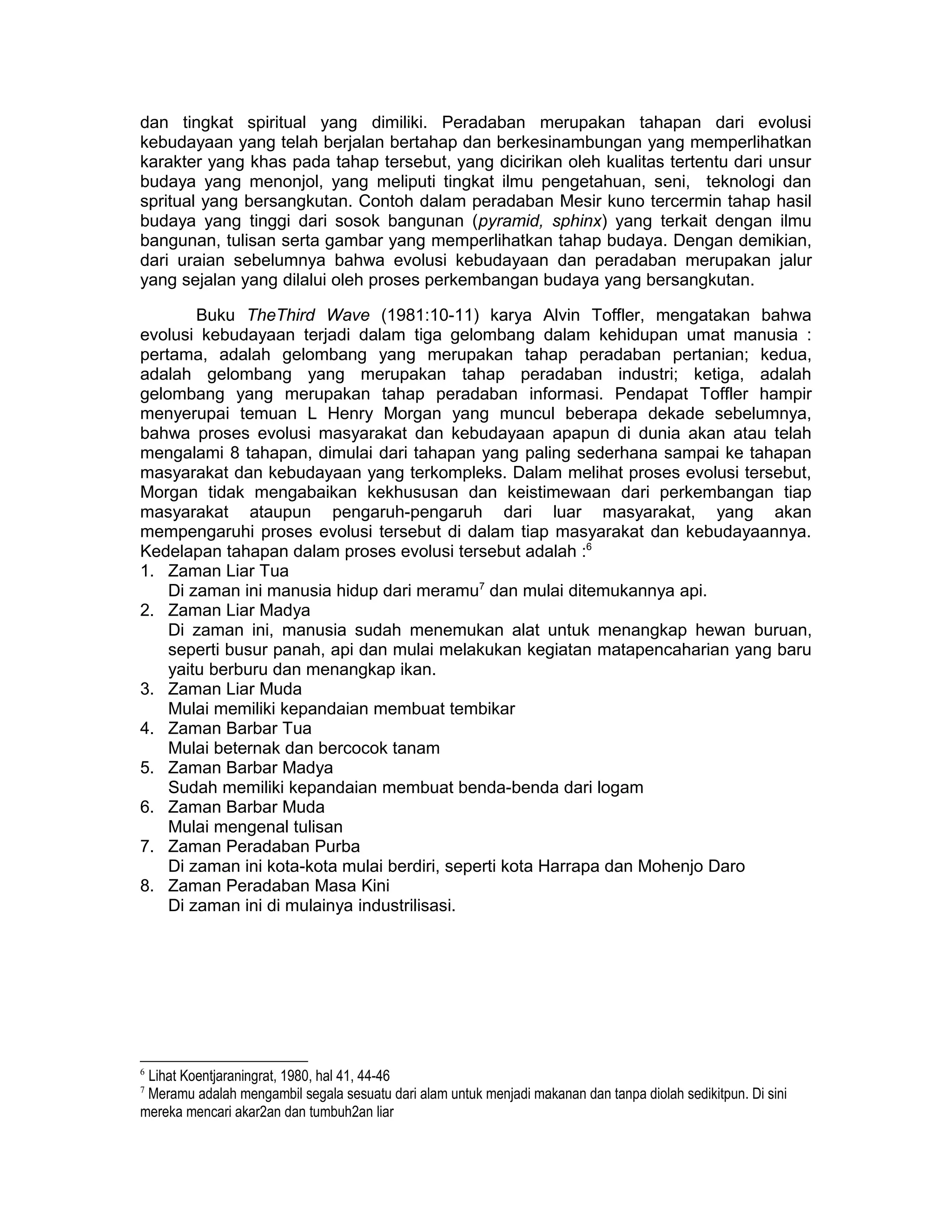 Pengertian evolusi kebudayaan | DOC