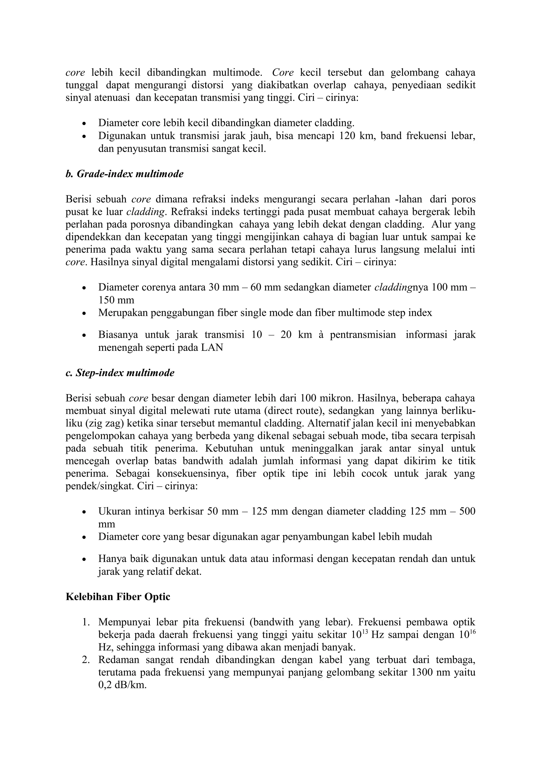Pengertian fiber optik | DOC