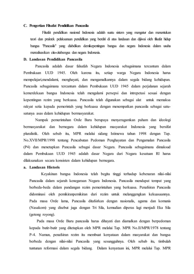 Filsafat Pendidikan Pancasila | DOCX