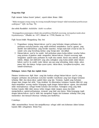 Pengertian fiqh | PDF