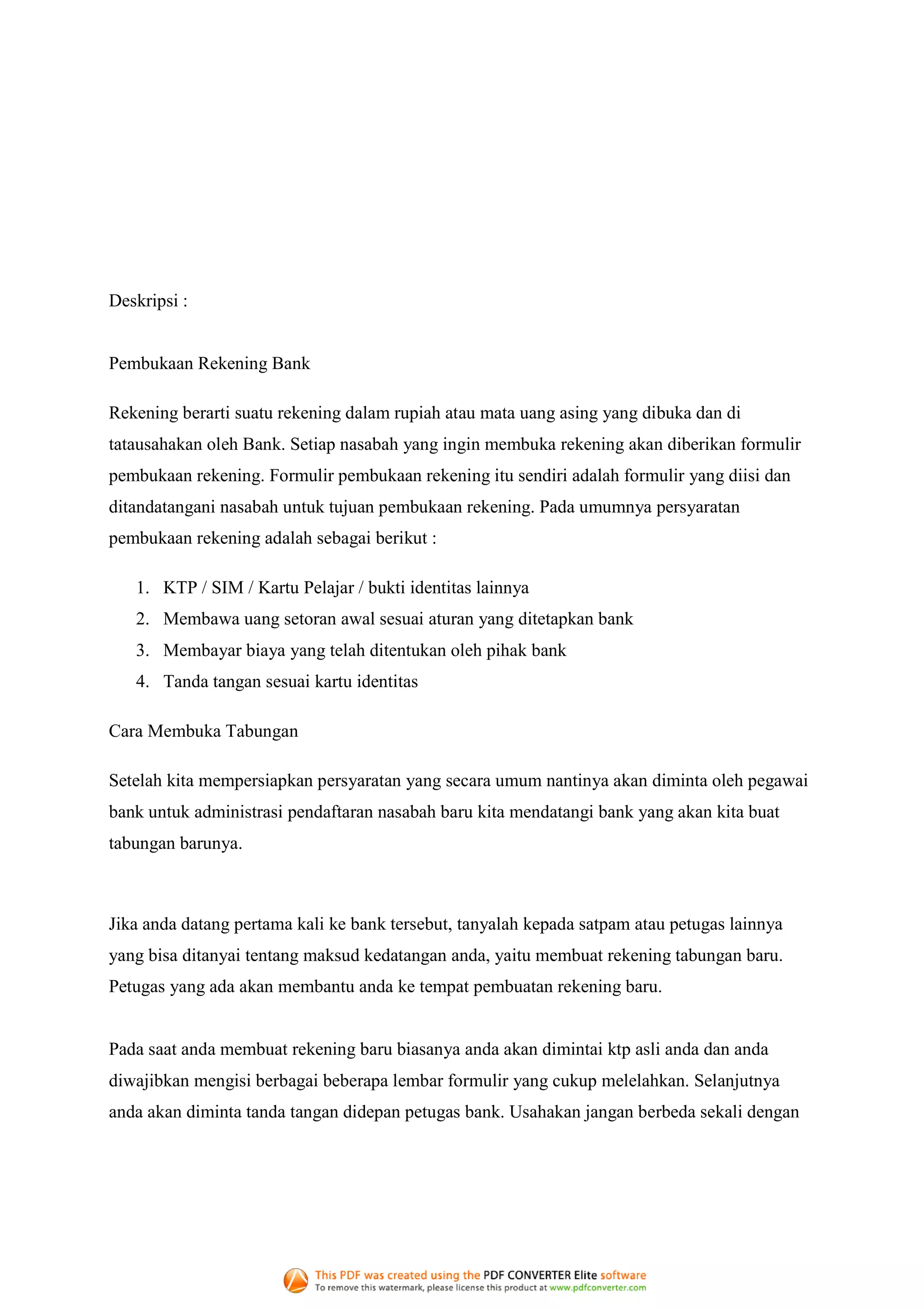 flowchart pembukaan rekening baru | PDF