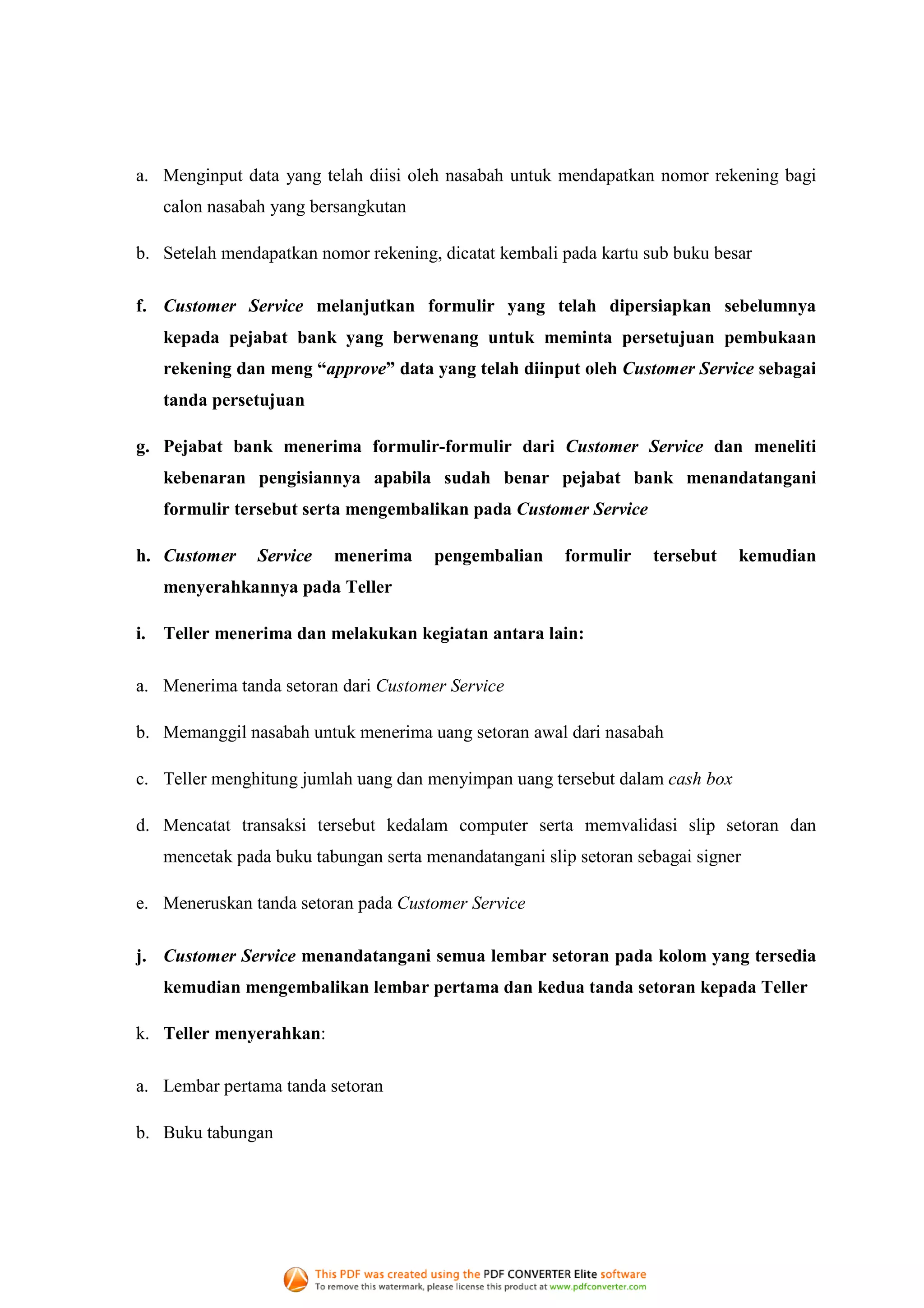 flowchart pembukaan rekening baru | PDF