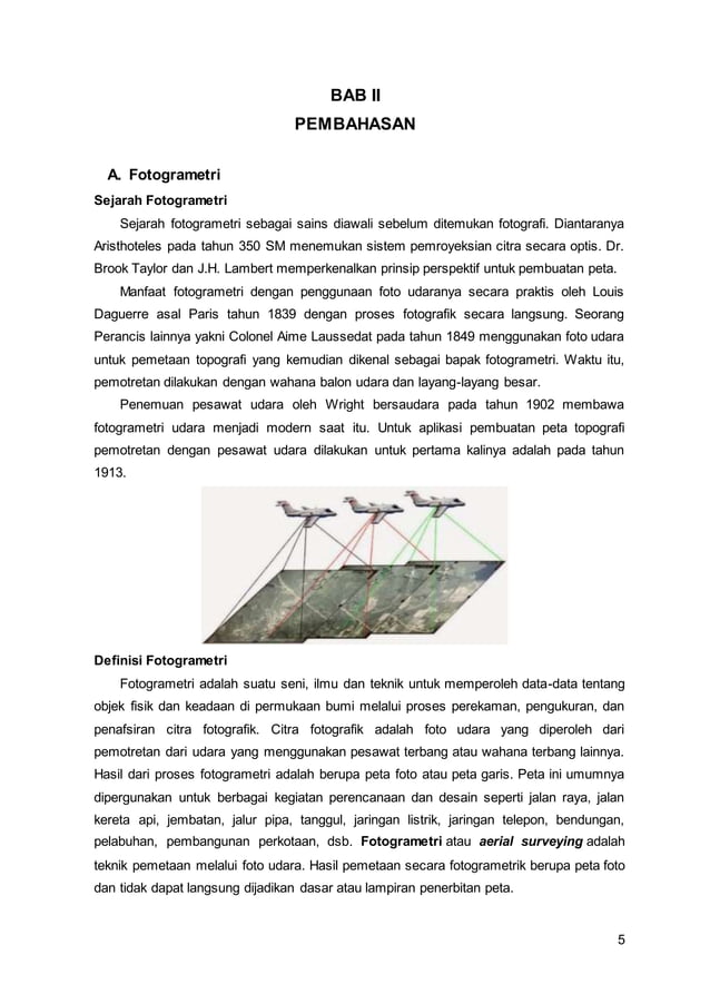 Pengertian Fotogrametri dan Penginderaan Jauh | DOCX