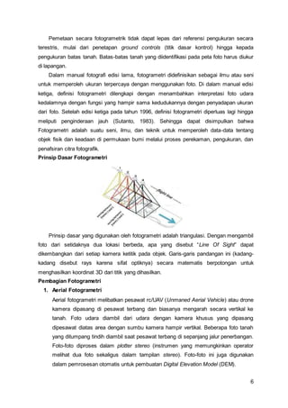 Pengertian Fotogrametri dan Penginderaan Jauh | DOCX