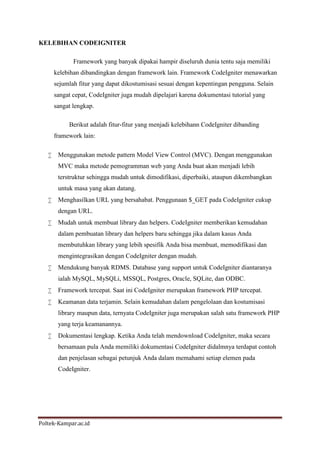 Apa Itu Framework CodeIgniter? | PDF