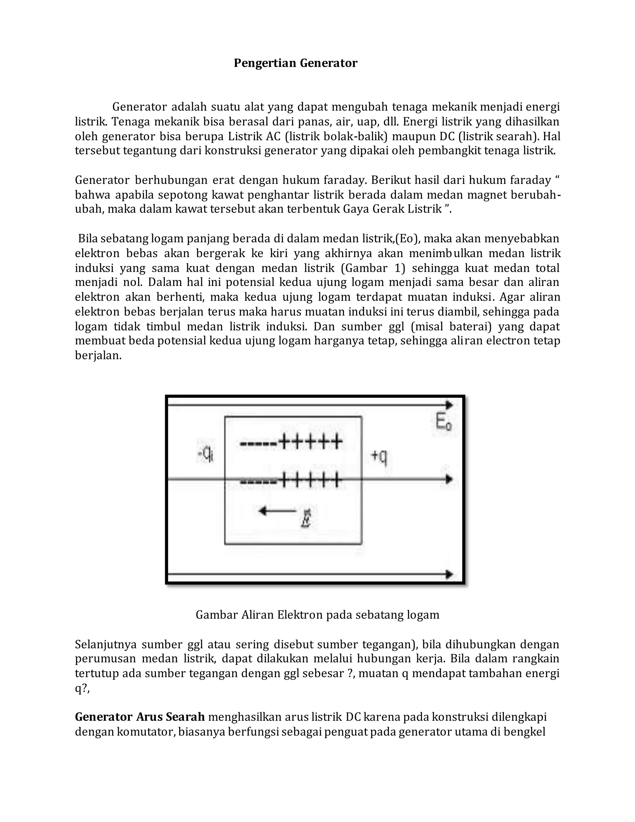 Pengertian generator | DOCX