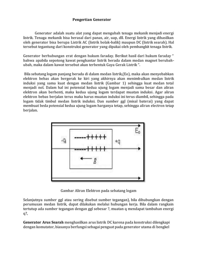 Pengertian generator | DOCX