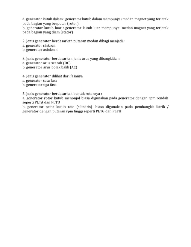 Pengertian generator | DOCX