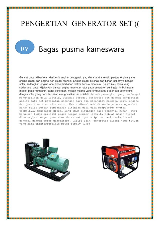 Pengertian Generator Set | DOCX