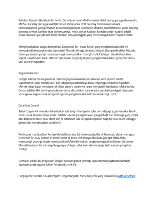 Pengertian genset | PDF