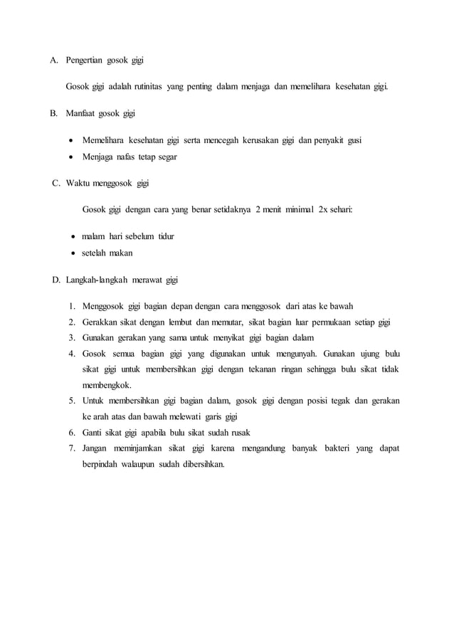 Pengertian gosok gigi | DOCX