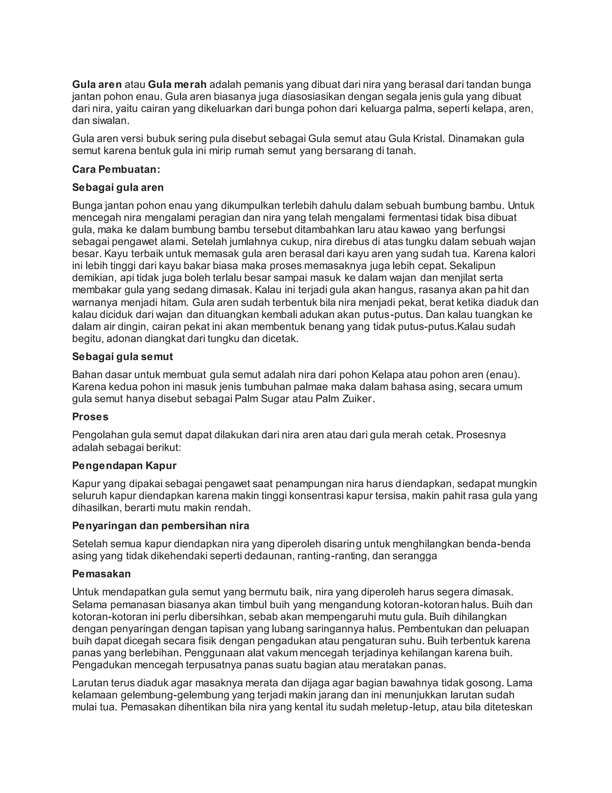 Pengertian gula aren (2) | DOCX