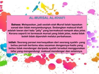 Pengertian hadis dan pembahagiannya | PPTX