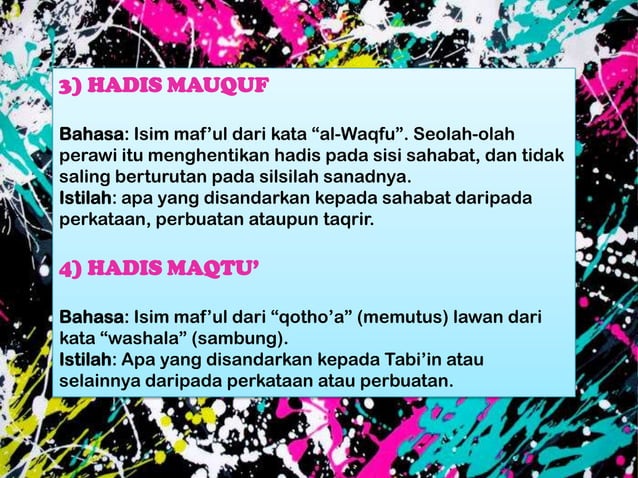 Pengertian hadis dan pembahagiannya | PPTX