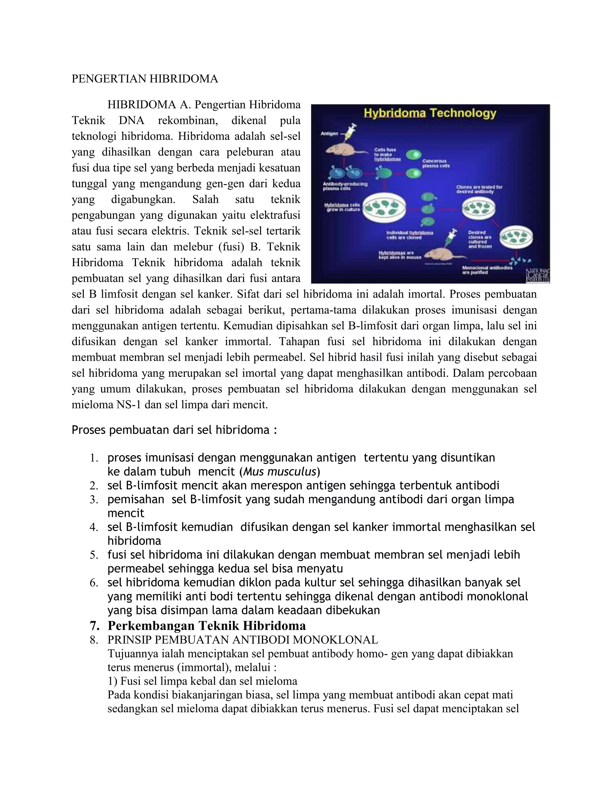 Pengertian hibridoma | DOCX