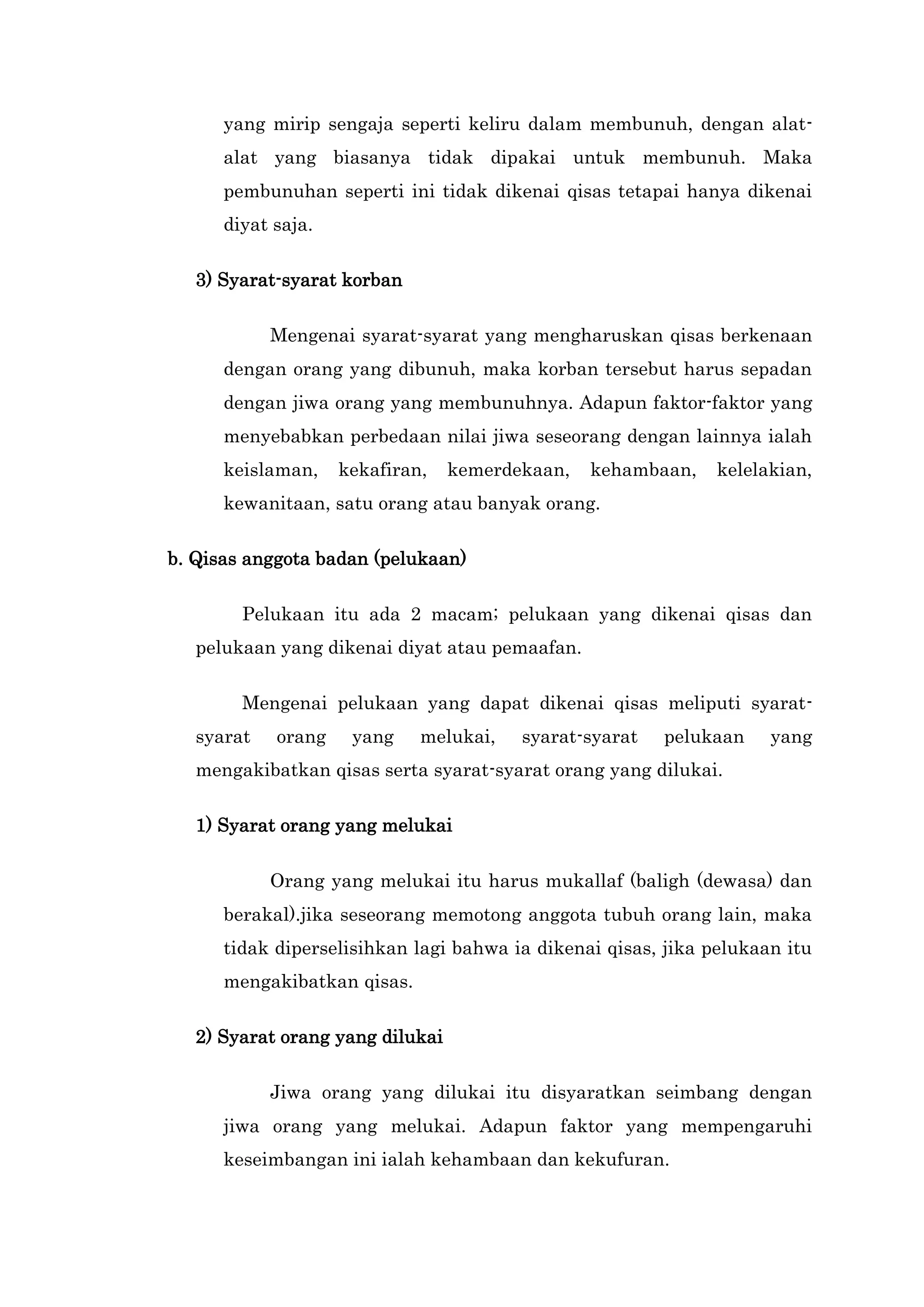 Pengertian hukum qisas | DOCX