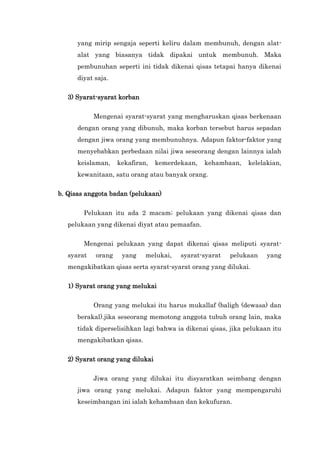 Pengertian hukum qisas | DOCX