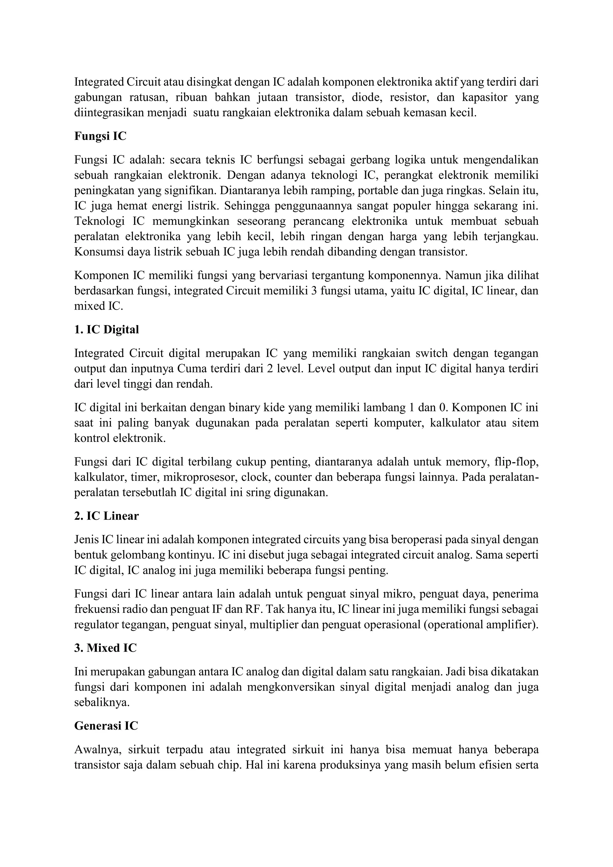 Pengertian IC (Integrated Circuits), Fungsi, Jenis-Jenis dan Cara Kerja.pdf