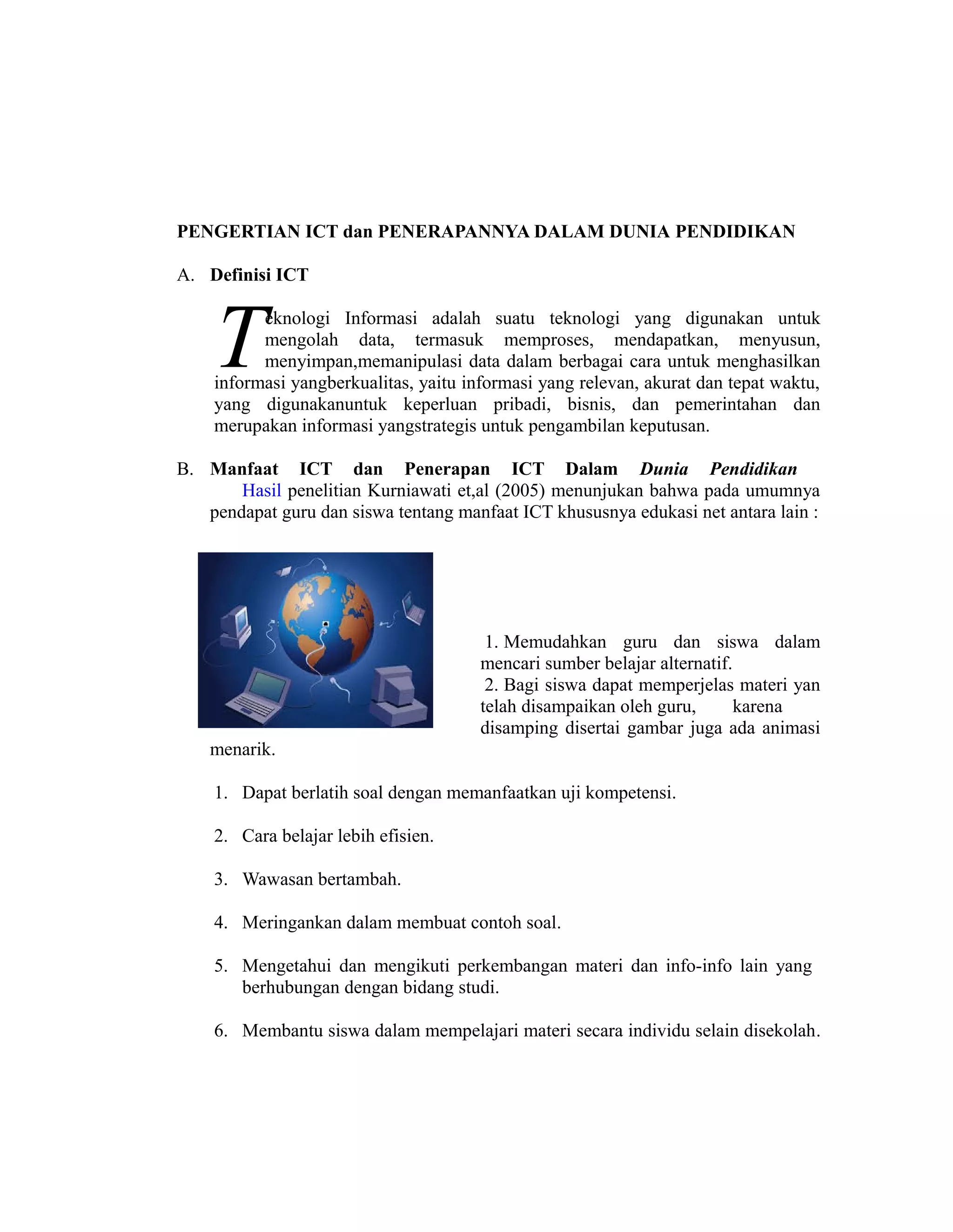 Pengertian ict dan fungsi | PDF