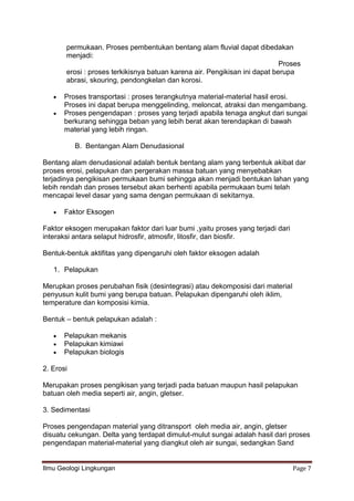 Pengertian ilmu geologi lingkungan beserta sejarahnya | DOCX
