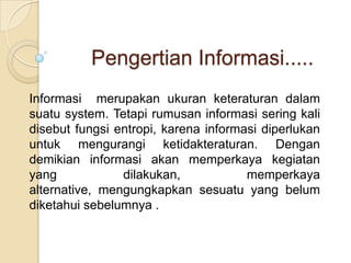 Pengertian informasi | PPTX