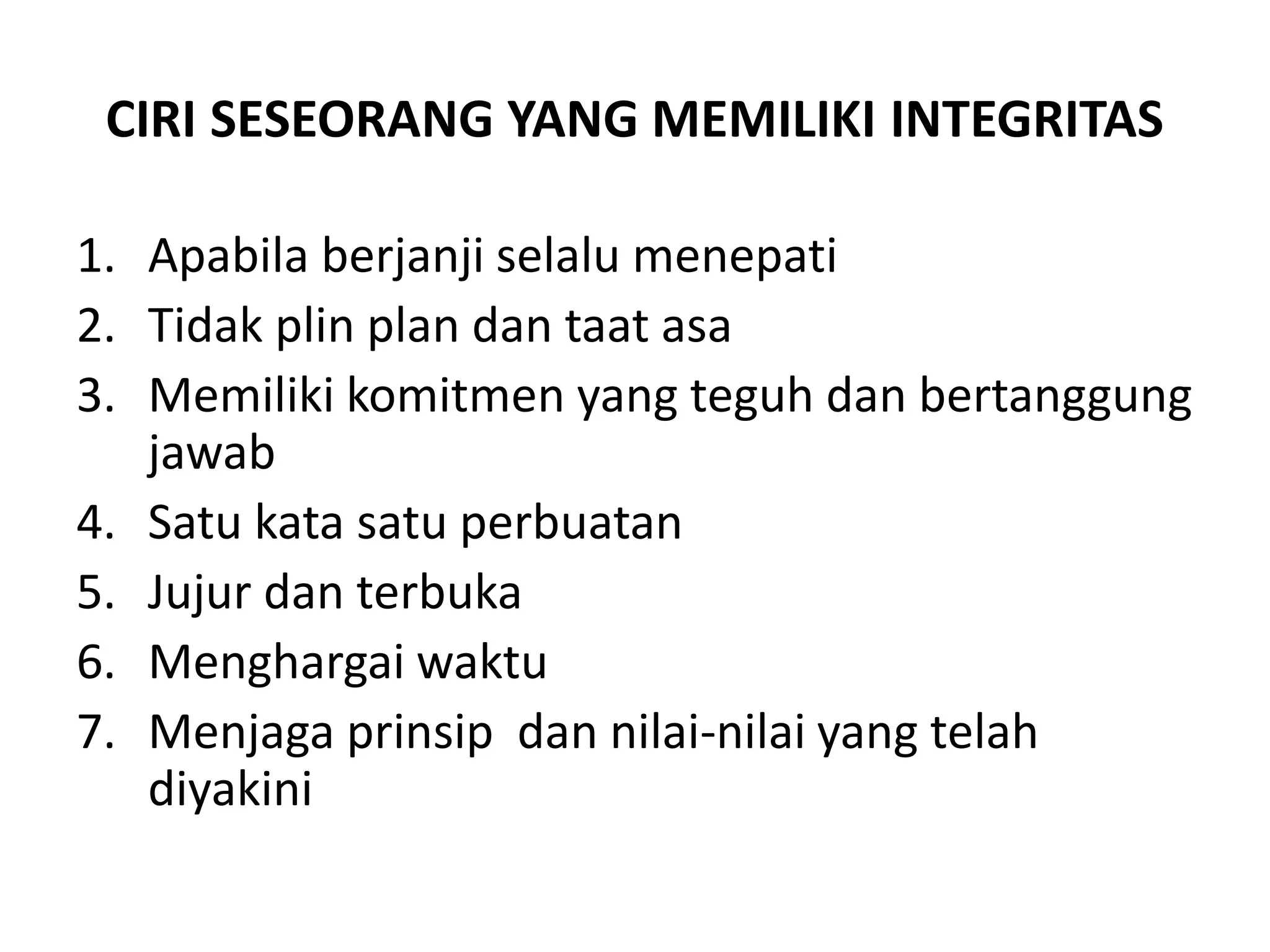Pengertian Integritas Budaya Perilaku... | PDF
