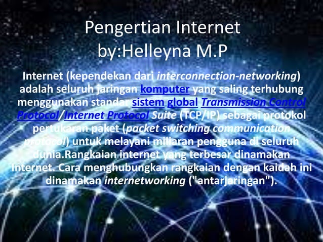 Pengertian internet | PPTX