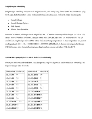 Pengertian Ip Address | PDF