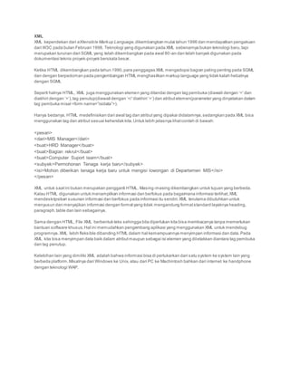 PENGERTIAN TENTANG PHP, MYSQL, CSS, HTML DAN XML | DOCX