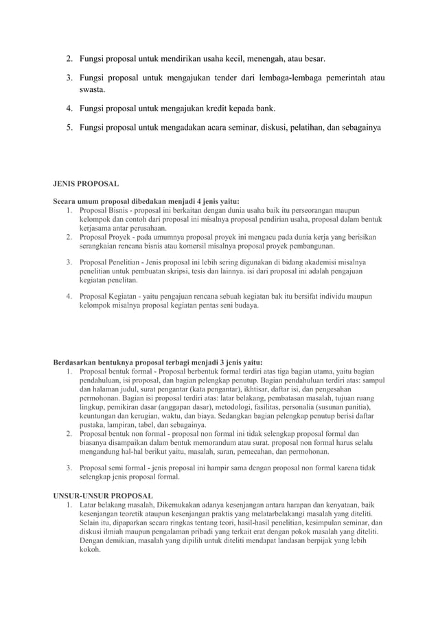 Pengertian, jenis, dan tujuan proposal | PDF