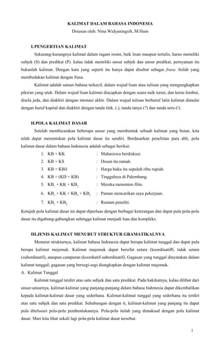 Pengertian kalimat | PDF
