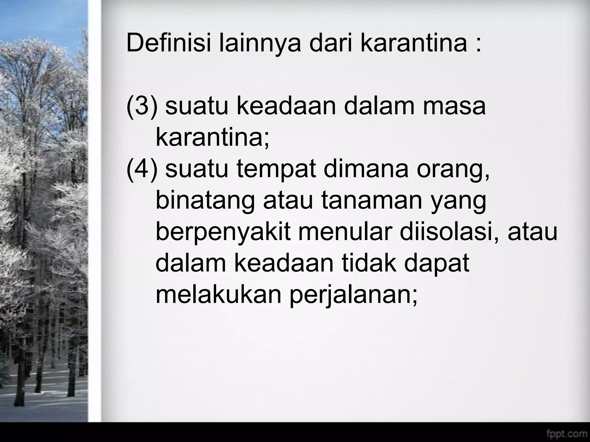 Pengertian karantina tumbuhan | PDF