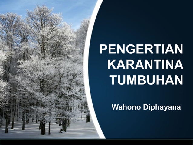 Pengertian karantina tumbuhan | PDF