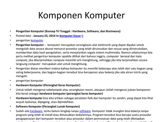 Pengertian komputer | PPTX
