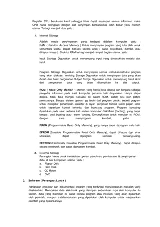 Pengertian komputer dan sistem komputer | DOCX