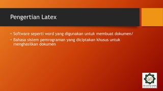 Penjelasan mengenai Latex dan Praktek Latex | PDF