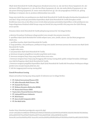 Pengertian leasing, contoh dan kegiatan leasing | PDF
