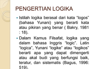 Pengertian logika dan silogisme | PPTX