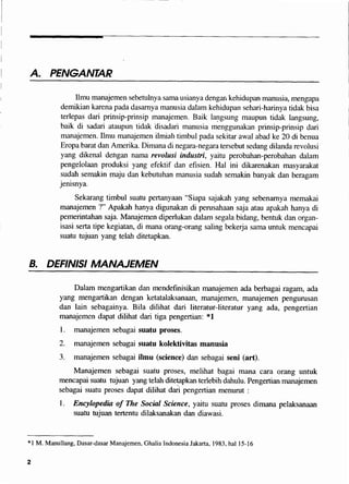 Pengertian Manajemen | PDF