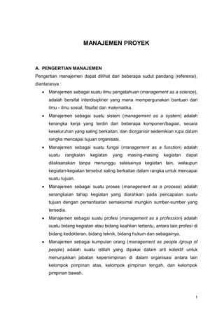 Pengertian manajemen proyek | PDF