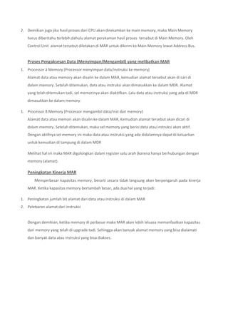 Pengertian mar (memory address register) | PDF