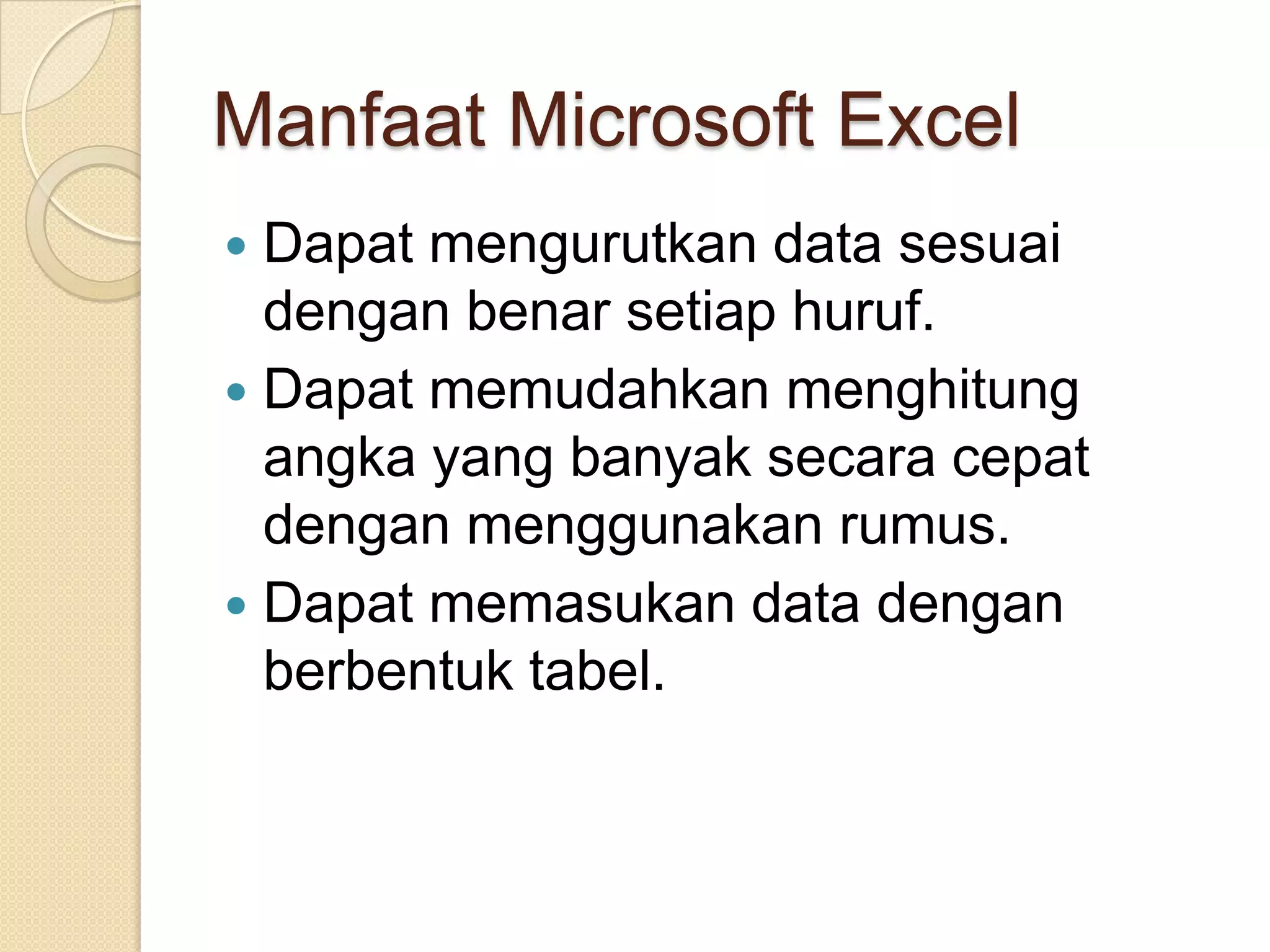 Pengertian microsoft excel | PPTX