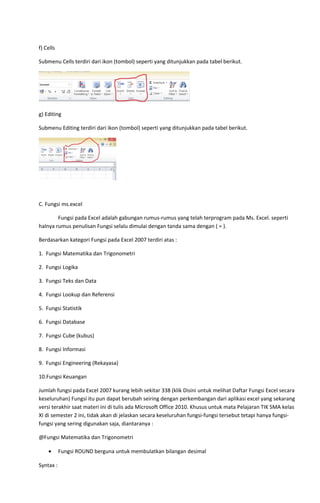 pengertian miscrosoft excel | PDF