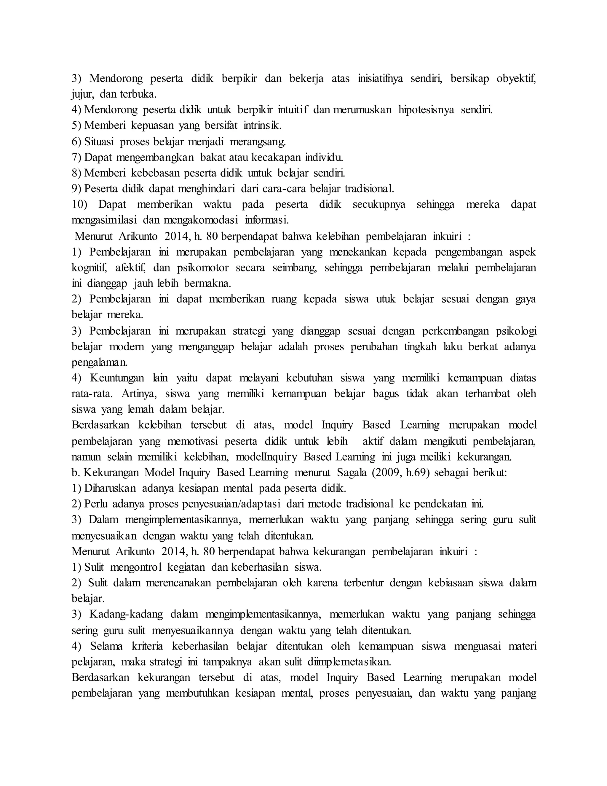 Pengertian model inquiry based learning versi 2 | DOCX